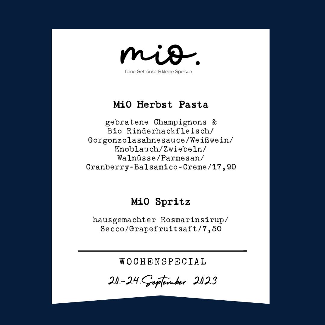 Unsere Speisekarte - Mio Hude